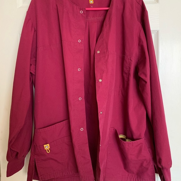 WonderWink | Jackets & Coats | Maroon Scrub Jacket Xl | Poshmark